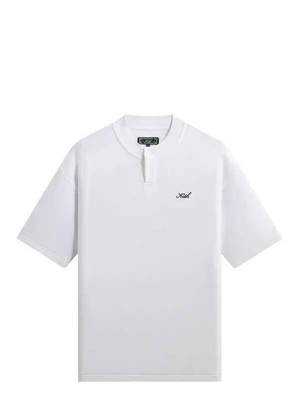 Kith Micro Waffle Tristan Henley - White