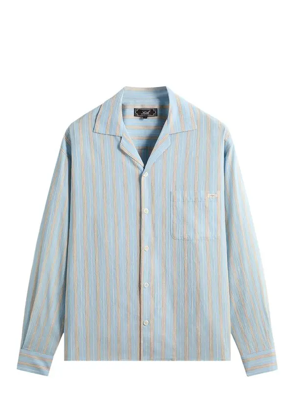 Kith Barre Stripe Long Sleeve Shirt - Blue