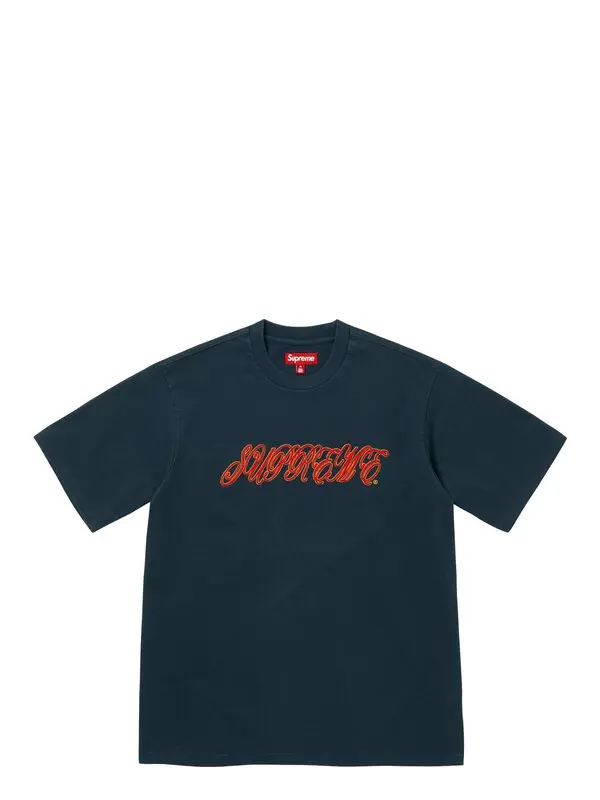 Supreme Raised Script Short-sleeve Top - Blue