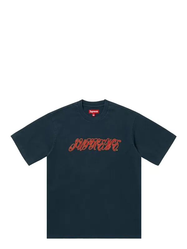 Supreme Raised Script Short-sleeve Top - Blue