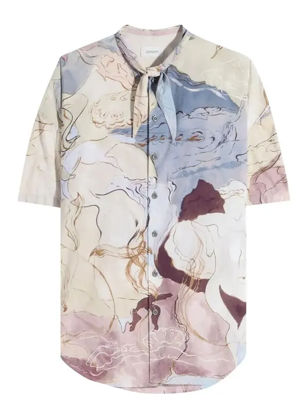 LEMAIRE Short-sleeve Foulard Shirt With Printed Design - Multicolor