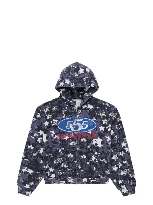 SP5DER R5cing Zip Hoodie Camouflage - Blue