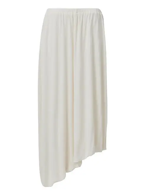 LEEM Asymmetric Bubble Hem Midi Skirt - White
