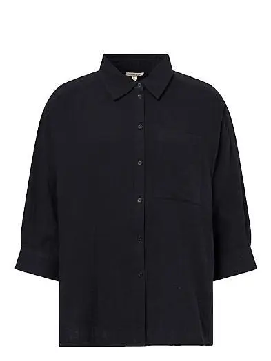 ME+EM Cheesecloth Cotton Shirt - Navy