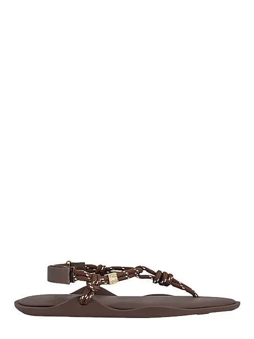 Flowze Flòwze Woven Textile Sandals With Knot Detailing - Brown