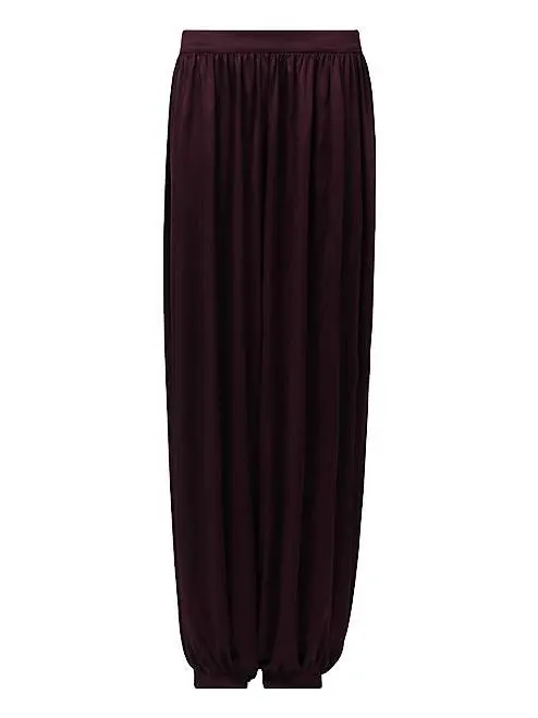 LEEM Satin Harem Trousers - Brown