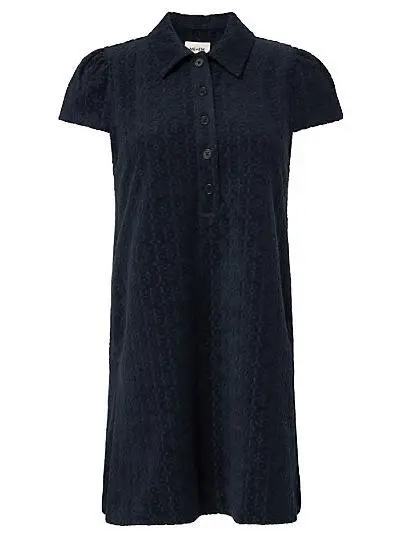 ME+EM Jacquard Towelling Cotton-blend Mini Dress - Navy