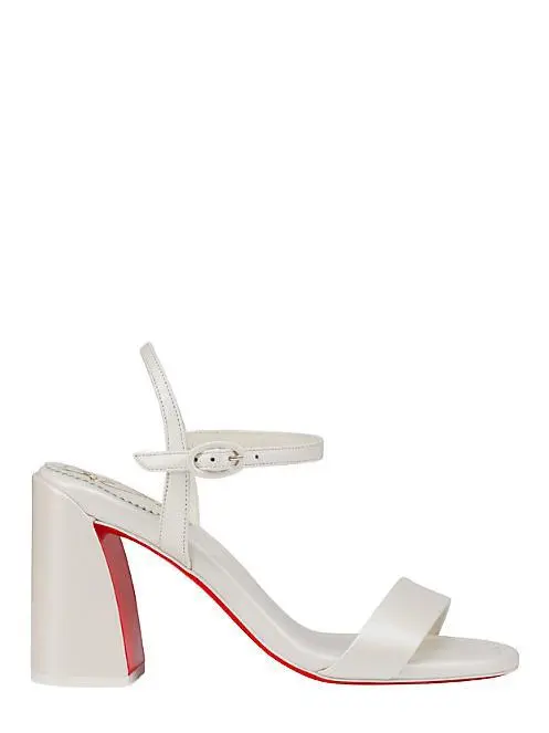 CHRISTIAN LOUBOUTIN Jane 85 Nappa Leather Heeled Sandals - Bianco/lin Snow
