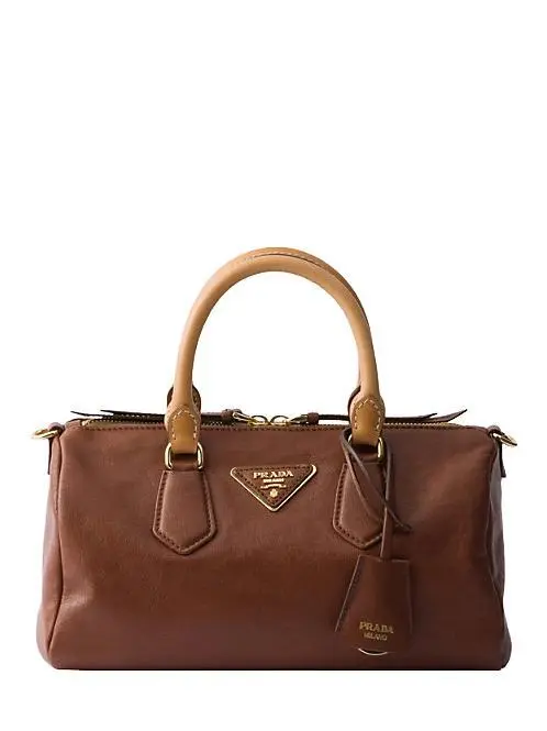 Prada Small Leather Top Handle Bag - Brown