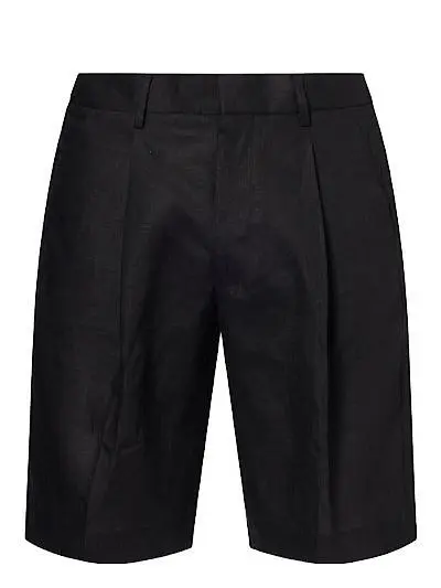 Nn07 Nn.07 Kay Pleated Linen Shorts - Black