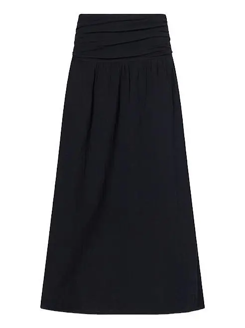 ME+EM Me + Em Cheesecloth Relaxed Maxi Skirt - Navy