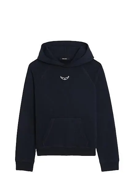 Zadig&Voltaire Georgy Logo-embroidered Cotton Hoody - Encre