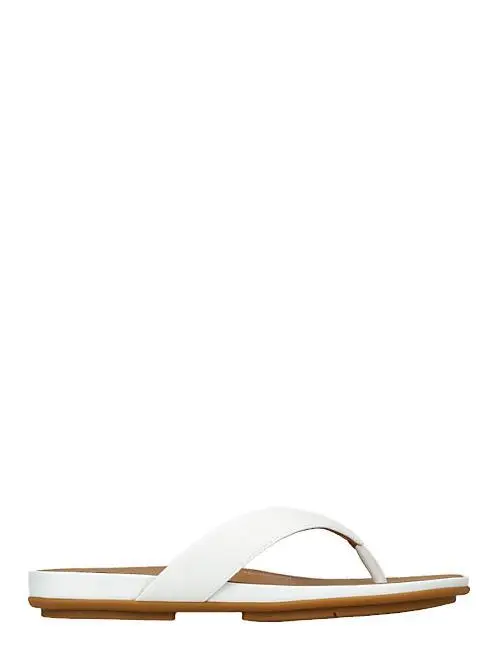 Fitflop Gracie Leather Thong Sandals - White