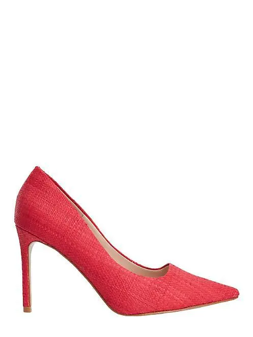 DUNE Assured Pointed-toe Raffia Courts With Stiletto Heel - Red Natural Raffia