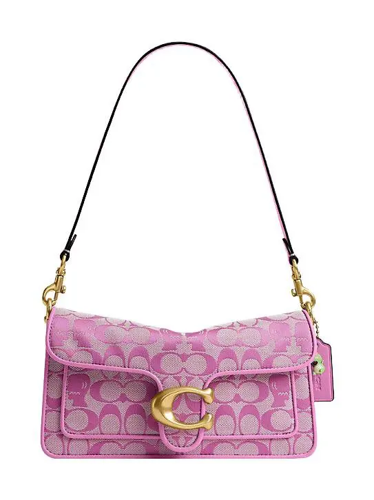 COACH Tabby 26 Signature Jacquard Shoulder Bag - Fuchsia