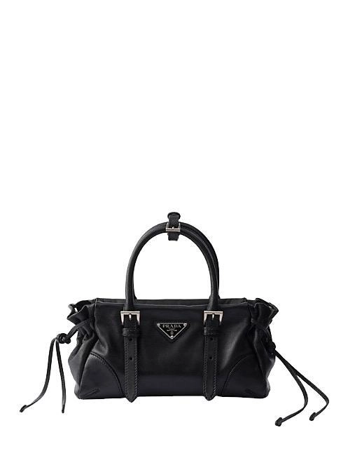 Prada Small Leather Shoulder Bag - Black