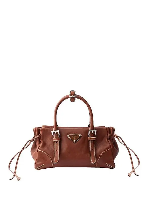 Prada Small Leather Shoulder Bag - Brown