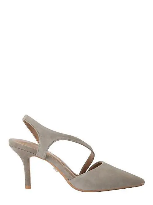 Carvela Suede Sling-back Stiletto Court Shoes - Taupe