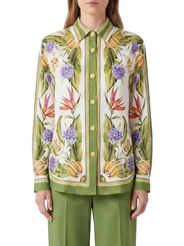 Farm Rio Tropical Floral Print Shirt - Multicolor