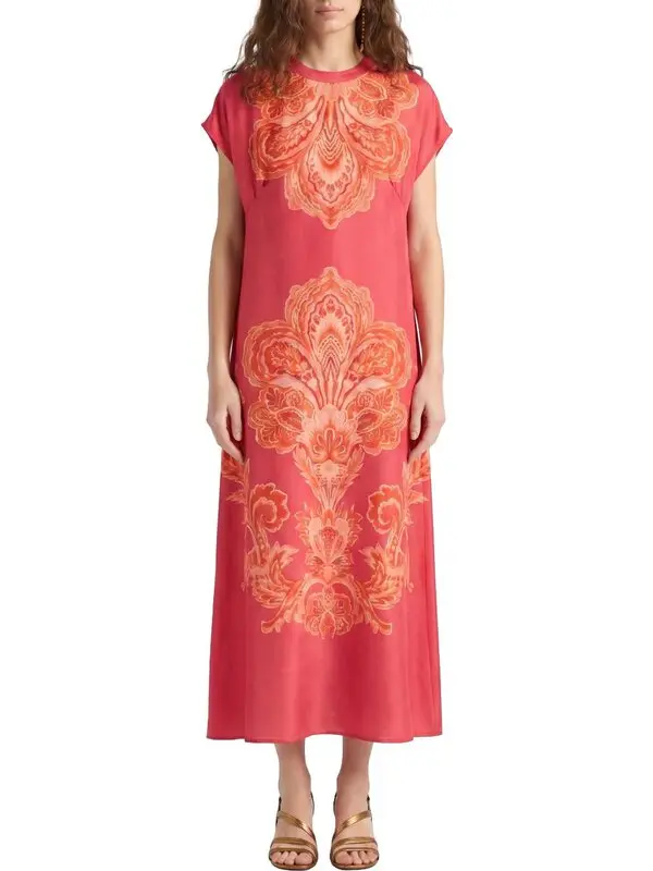 Momoni Printed Maxi Dress - Fuchsia