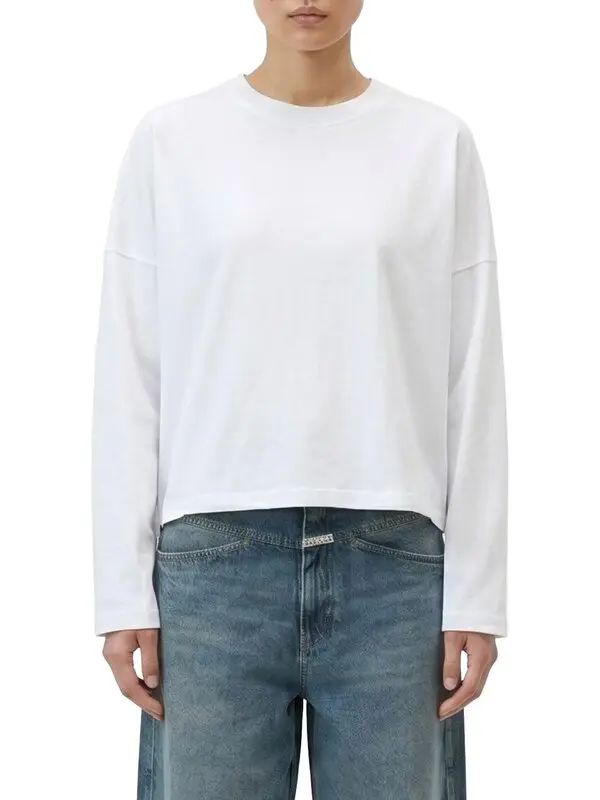 Closed Pullover Long Sleeve Sweater - White