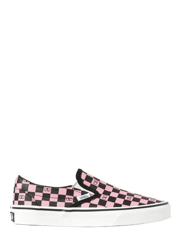 VANS Valentino Garavani X Checkered Monogram Canvas Slip-on Sneakers - Pink