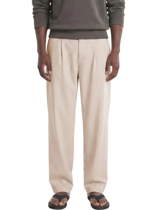 Maison Kitsuné Cotton Blend Trousers - Beige