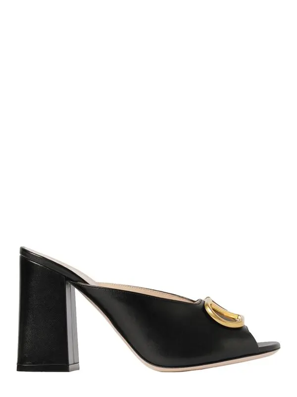 Valentino Garavani Open Toe Block Heel Mules - Black