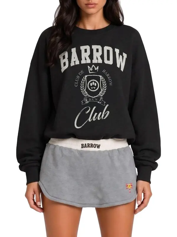 BARROW Crewneck Sweatshirt With Open Back Detail - Black