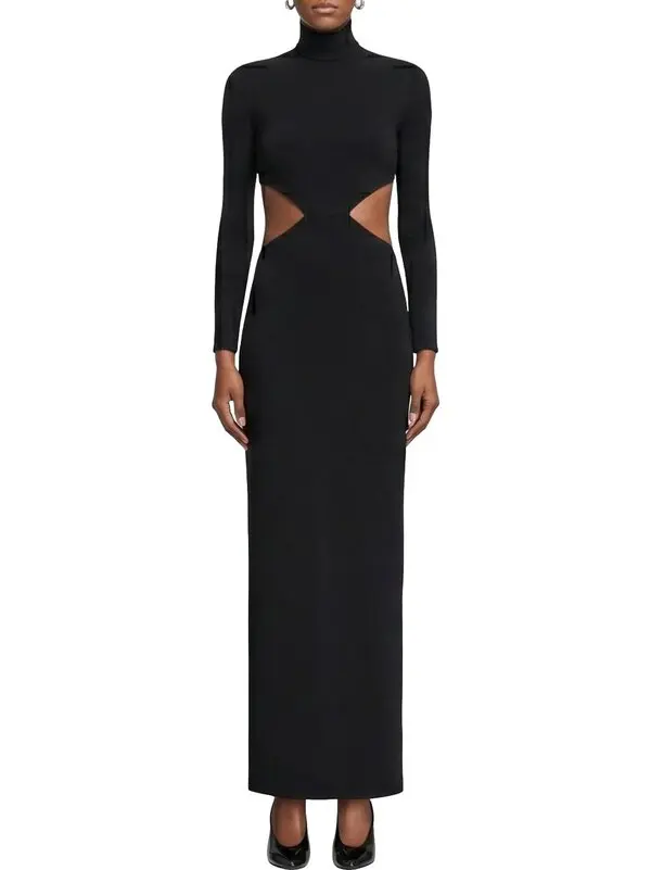 Solace London Long Sleeve Cut Out Gown - Black