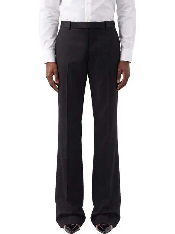 TOM FORD Mid-rise Wool Flared Tailored Trousers - Black