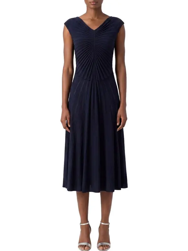 Alaïa Pleated Knit Dress - Black