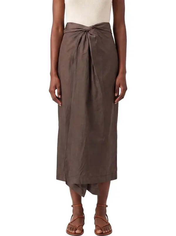 RÓHE Off-the-shoulder Sweetheart Neckline Viscose Top - Brown