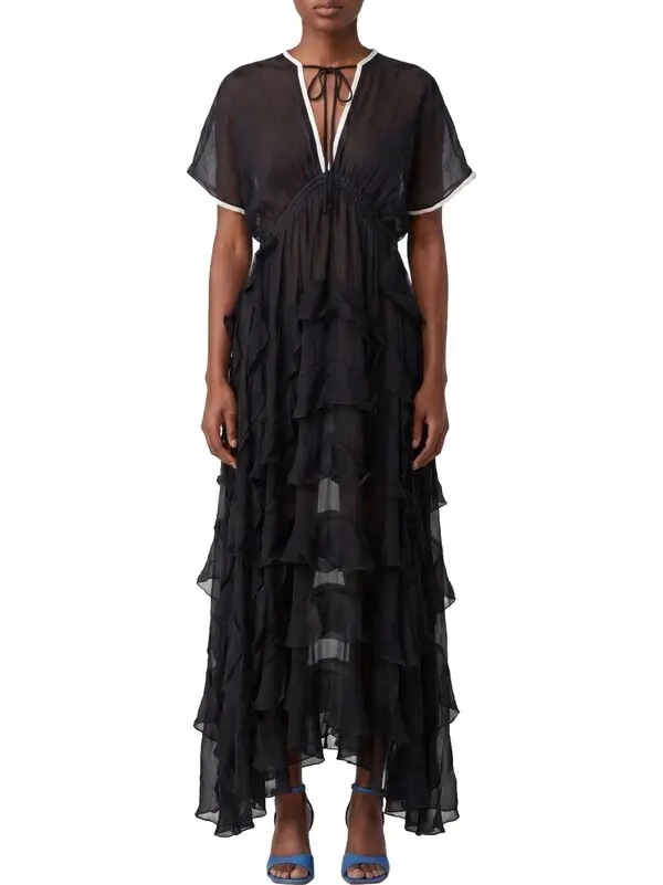 MES DEMOISELLES Ruffled Maxi Dress - Black