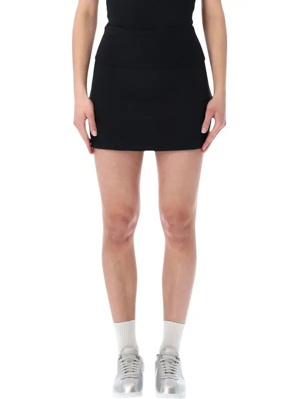 Nike High-waisted Slim-fit Technical Fabric Mini Skirt With Swoosh Logo - Black
