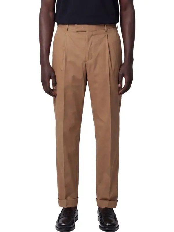 PT TORINO Slim Fit Sartorial Stretch Cotton Silk Trousers - White