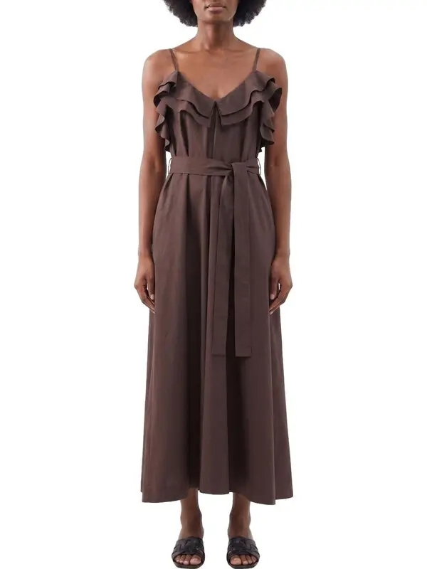 Citizens Of Humanity Ruffled Midi Dress - Brown