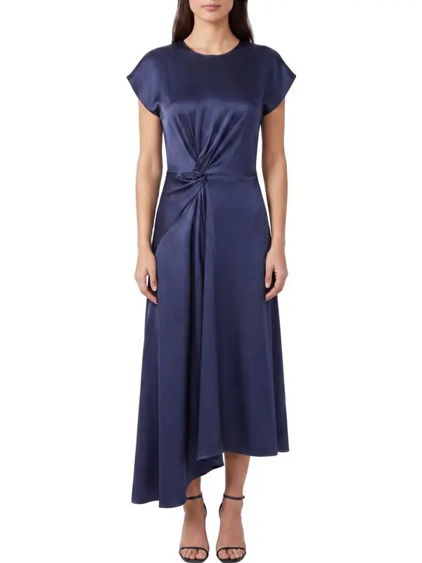 Victoria Beckham Asymmetrical Draped Dress - Blue