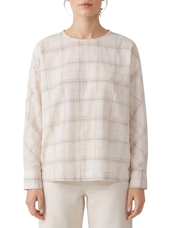 FORTE_FORTE Checked Shirt - Beige