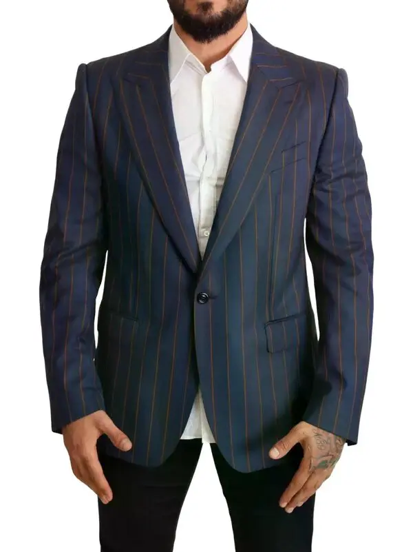 Dolce & Gabbana Pinstripe Single-breasted Blazer - Blue