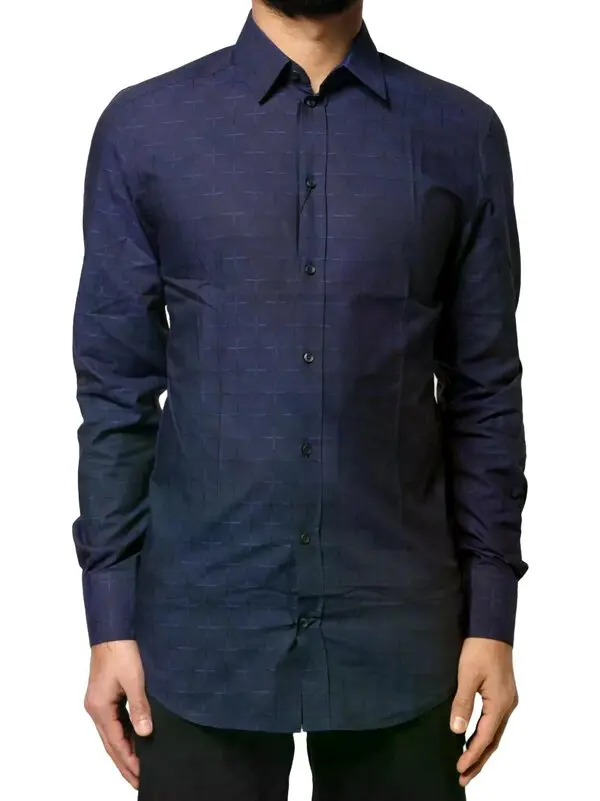Dolce & Gabbana Gold Check-pattern Shirt - Blue