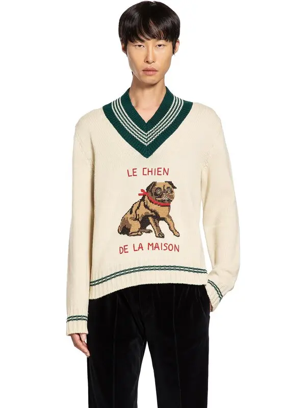 Valentino Garavani Le Chien De La Maison' Wool Sweater - Off-white