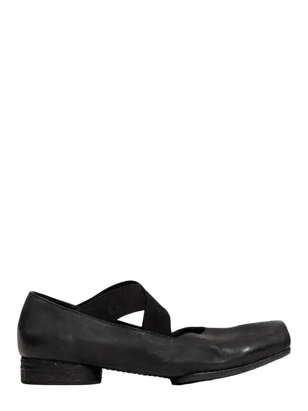 UMA WANG Calfskin Ballerinas With Criss-cross Straps - Black