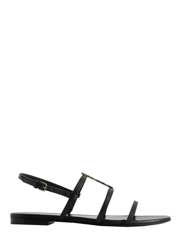 Saint Laurent Cassandra 05 Flat Sandals - Black