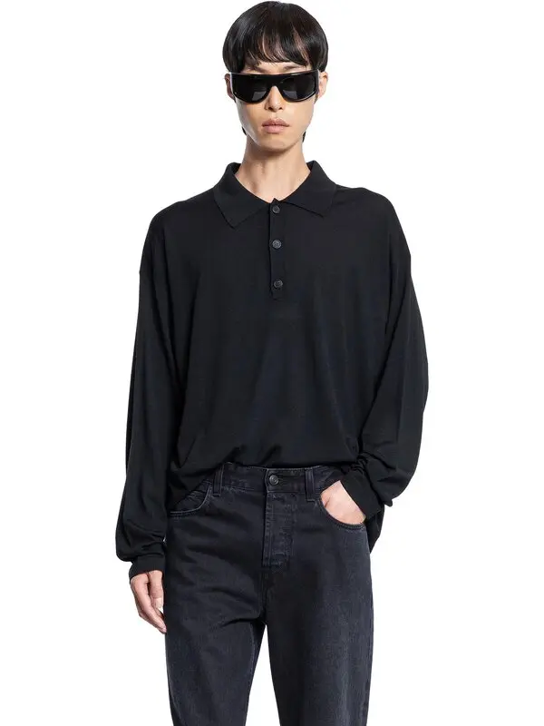 THE ROW Djon Polo In Wool - Black