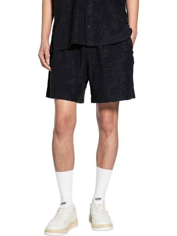 REPRESENT Monogram Towelling Shorts - Black