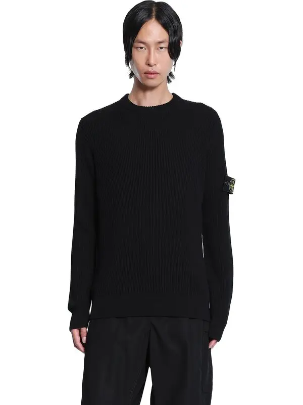 Stone Island Soft Organic Cotton Sweater - Black