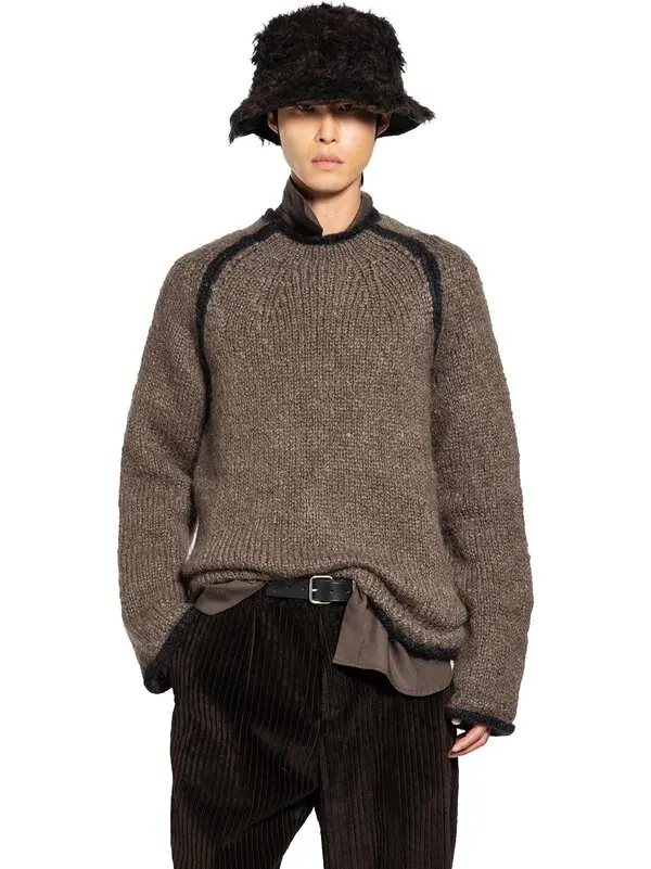 Our Legacy Rider Sweater In Steel Mohair Wool Knit - Brown