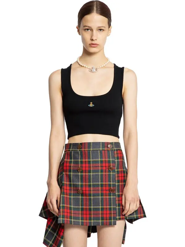 VIVIENNE WESTWOOD Orb Rib Crop Top - Black