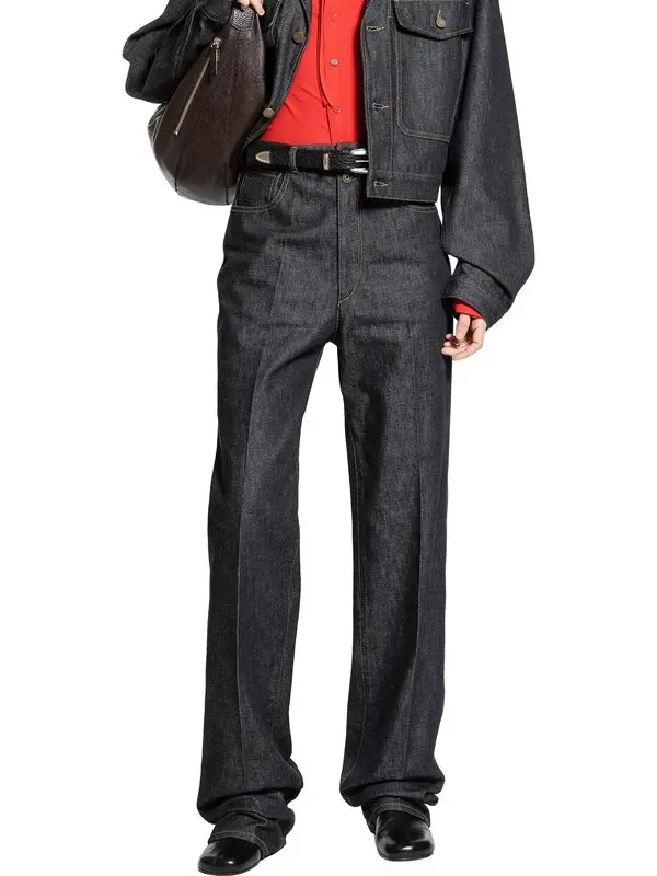 LEMAIRE High-waisted Straight Leg Jeans - Grey
